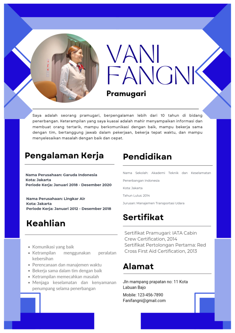 Cara Membuat CV Pramugari Yang Menarik Dan Profesional