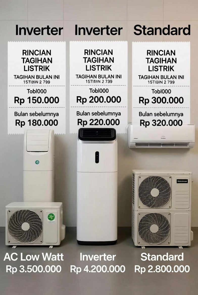 AC Low Watt vs Inverter vs Standard: Perhitungan Listrik Real ...