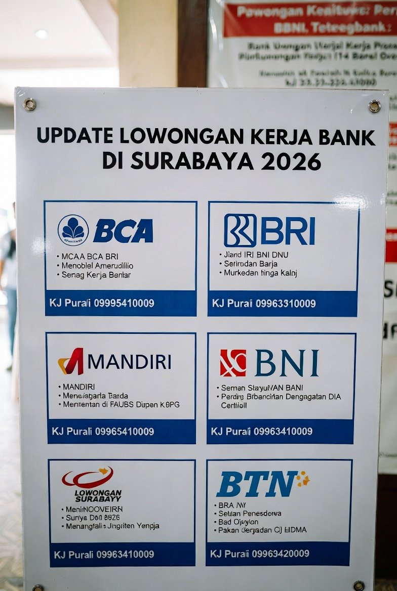 Update Loker Bank di Surabaya 2026 – Lowongan Terbaru BCA, BRI, Mandiri ...