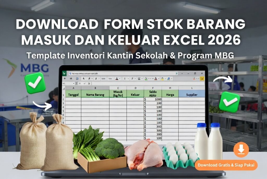 Download Template Tabel Stok Barang Otomatis Excel 2026 Gratis: Rumus ...
